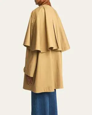 Chloé Gabardine Cape Coat