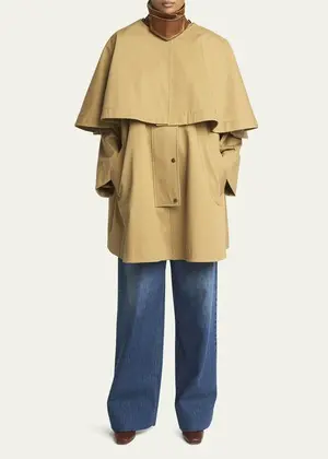 Chloé Gabardine Cape Coat