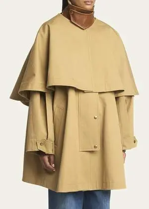 Chloé Gabardine Cape Coat