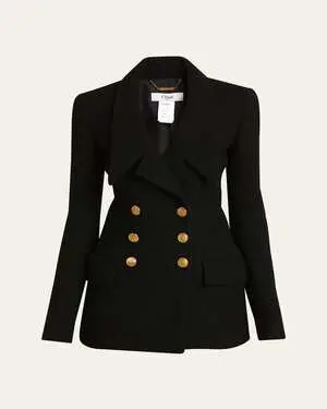 Chloé Micro Bouclette Blazer Jacket - Black