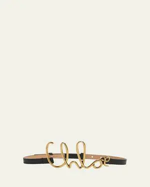 Chloé Signature Leather Belt - Black