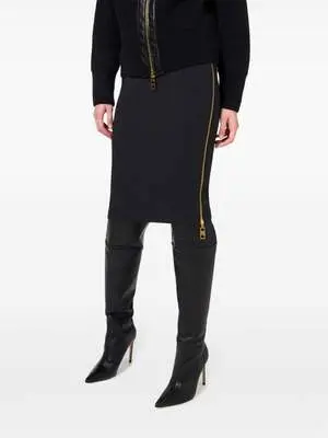 Elisabetta Franchi Zip-detail Crepe Skirt