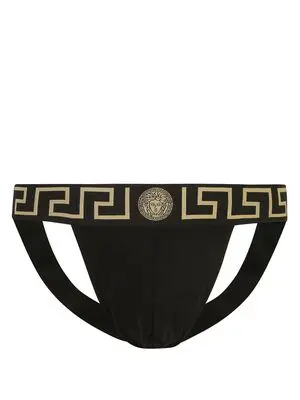 Versace Greca Border Jockstrap - Black