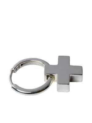 PARTS OF FOUR Cross-charm Hoop Earring - Silver