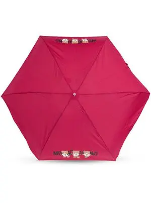 Moschino Teddy-motif Compact Umbrella - Pink