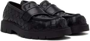 Bottega Veneta Black Haddock Loafers