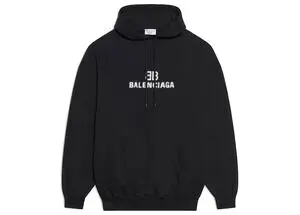 Balenciaga Bb Pixel Medium Fit Hoodie - Black