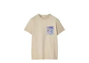 Loewe Anagram Fake Pocket T-shirt - Stone Grey/navy Blue