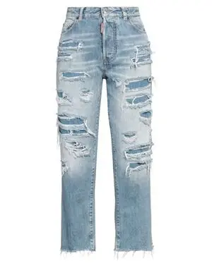 Dsquared2 Cotton Jeans With Calfskin Details