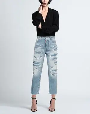 Dsquared2 Cotton Jeans With Calfskin Details