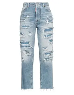 Dsquared2 Cotton Jeans With Calfskin Details
