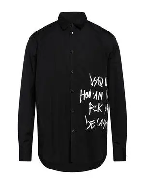 Dsquared2 Man Shirt Sky Blue Size 38 Cotton Black
