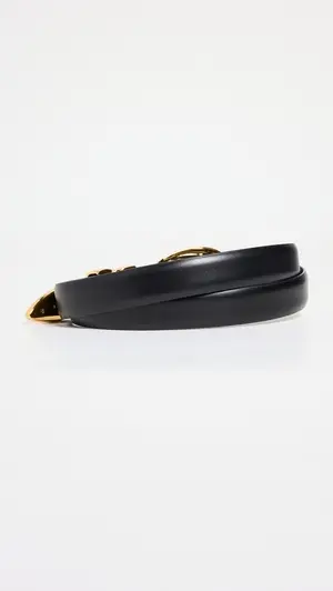 Madewell Triple Metal Keeper Belt - True Black With Gold Hardware
