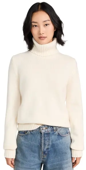 Polo Ralph Lauren Long Sleeve Wool Turtleneck Pullover - Authentic Cream
