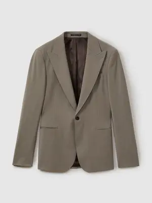 REISS Harley Textured Wool Blend Single Breasted Blazer