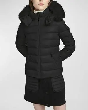 Moncler Badyf Faux Fur-trimmed Hooded Down Jacket - Black