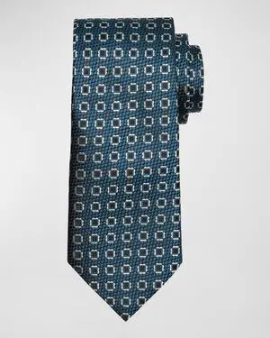 Zegna ZEGNA Woven Silk Tie Md Grn Fan