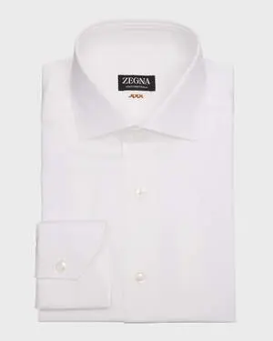 Zegna Centoventimila Cotton Micro-stripe Dress Shirt - Wht Strp