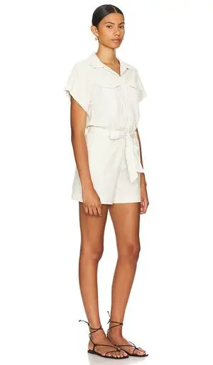 Bella Dahl Searose Rolled Sleeve Romper With Belt
