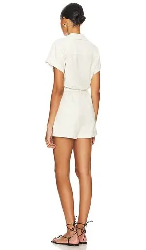Bella Dahl Searose Rolled Sleeve Romper With Belt