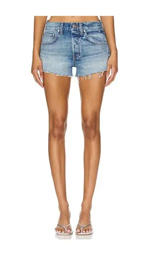 EB DENIM Low Rise Cutoff Shorts In Medium Wash