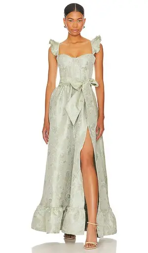 V. CHAPMAN Veronica Gown - Sage