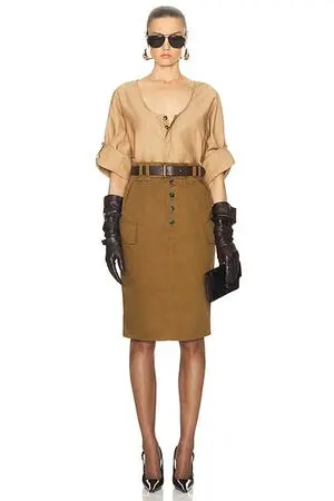 Saint Laurent Convertible Sleeve Blouse