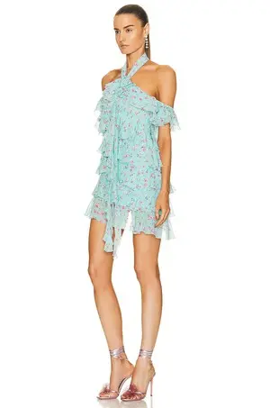 Alessandra Rich Silk Georgette Mini Dress