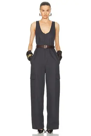 Saint Laurent Sleeveless Jumpsuit - Gris Fonce