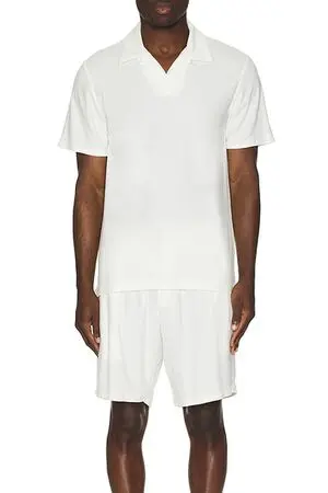 Frescobol Carioca Faustino Terry Cotton Blend Short Sleeve Polo