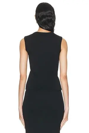 FLORE FLORE Ribbed Jersey Tank Top - Black