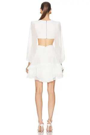 PatBO Deep V Cutout Mini Dress