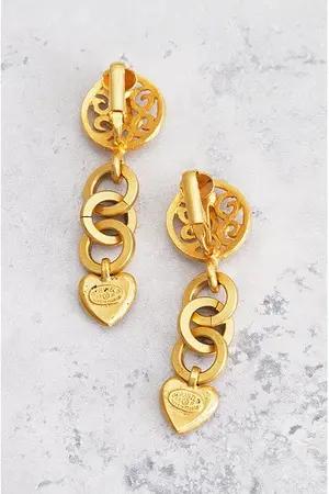 Chanel 1995 Cc Heart Clip-on Earrings