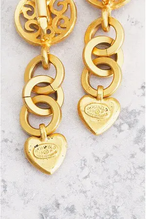 Chanel 1995 Cc Heart Clip-on Earrings