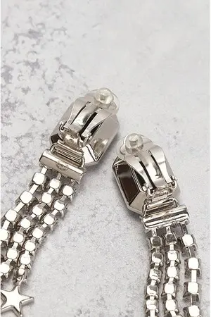 Chanel Rhinestone Clip-on Dangle Earrings