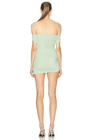 SEROYA Deniz Mesh Mini Dress - Sage
