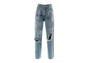Balenciaga Printed Wide Leg Jeans
