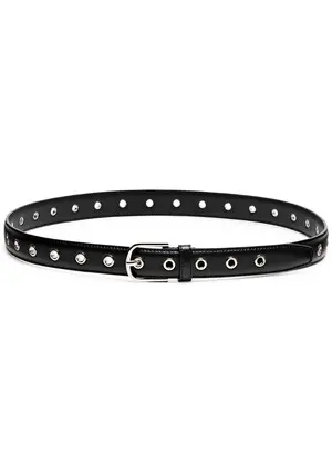 TOTEME Eyelet-embellished Leather Belt - Black