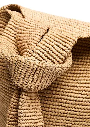 SENSI STUDIO Woven Straw Basket Bag