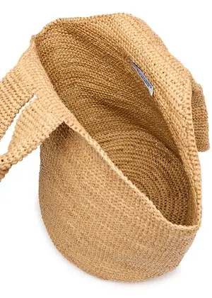 SENSI STUDIO Woven Straw Basket Bag