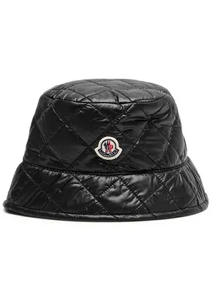 Moncler Quilted Shell Bucket Hat - Black