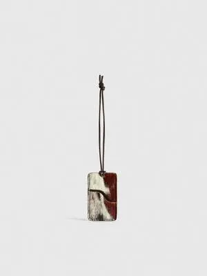 ATP ATELIER Longano Unique/walnut Cow Print/leather Luggage Tag