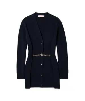 Valentino Garavani Chain-embellished Wool Cardigan