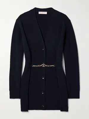 Valentino Garavani Chain-embellished Wool Cardigan