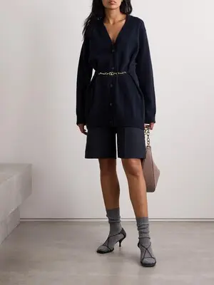 Valentino Garavani Chain-embellished Wool Cardigan