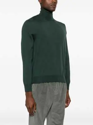 Canali Roll-neck Merino Jumper - Green