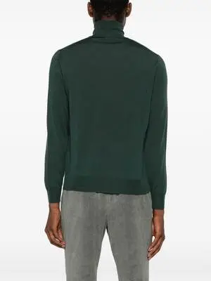 Canali Roll-neck Merino Jumper - Green