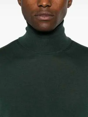 Canali Roll-neck Merino Jumper - Green