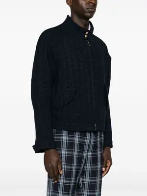 Thom Browne Rwb-striped Tweed Bomber Jacket