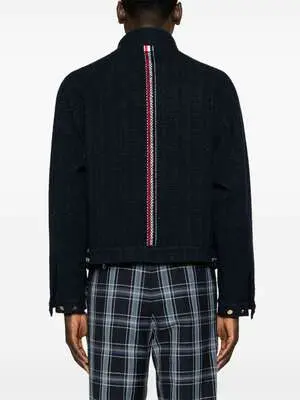 Thom Browne Rwb-striped Tweed Bomber Jacket
